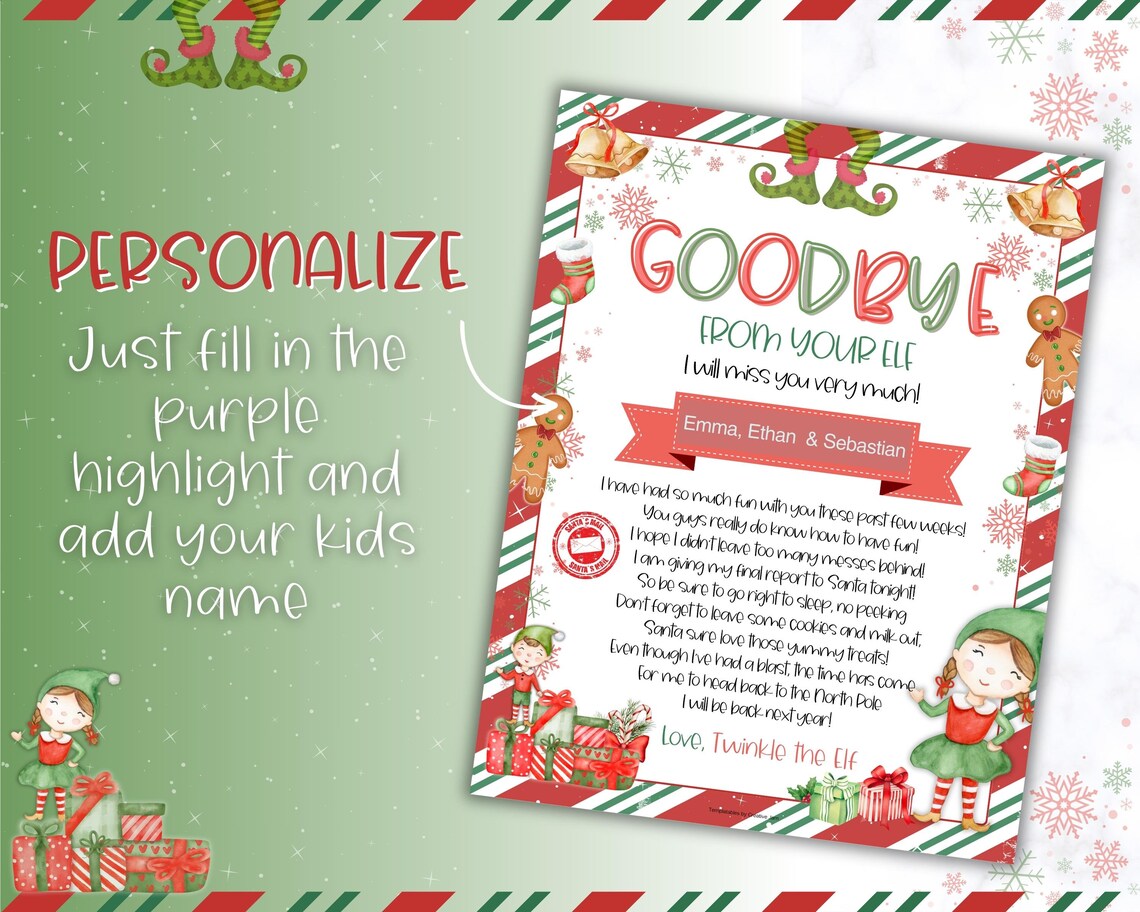 EDITABLE Elf Letters, Elf Arrival & Goodbye Letter BUNDLE, Elf Welcome ...