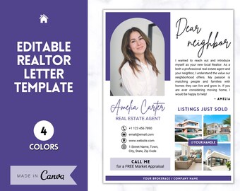 Real Estate Agent Letter Realtor Introduction Template New - Etsy