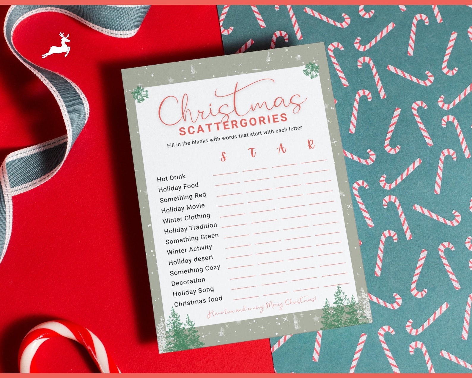 Christmas Scattergories Game! Holiday Game Printables, Xmas Party Game ...