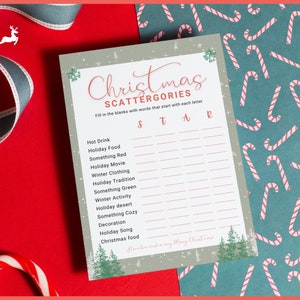 Christmas Scattergories Game! Holiday Game Printables, Xmas Party Game ...