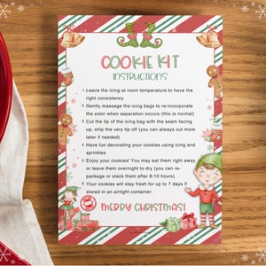 Christmas DIY Cookie Kit Instructions Card, EDITABLE Cookie ...