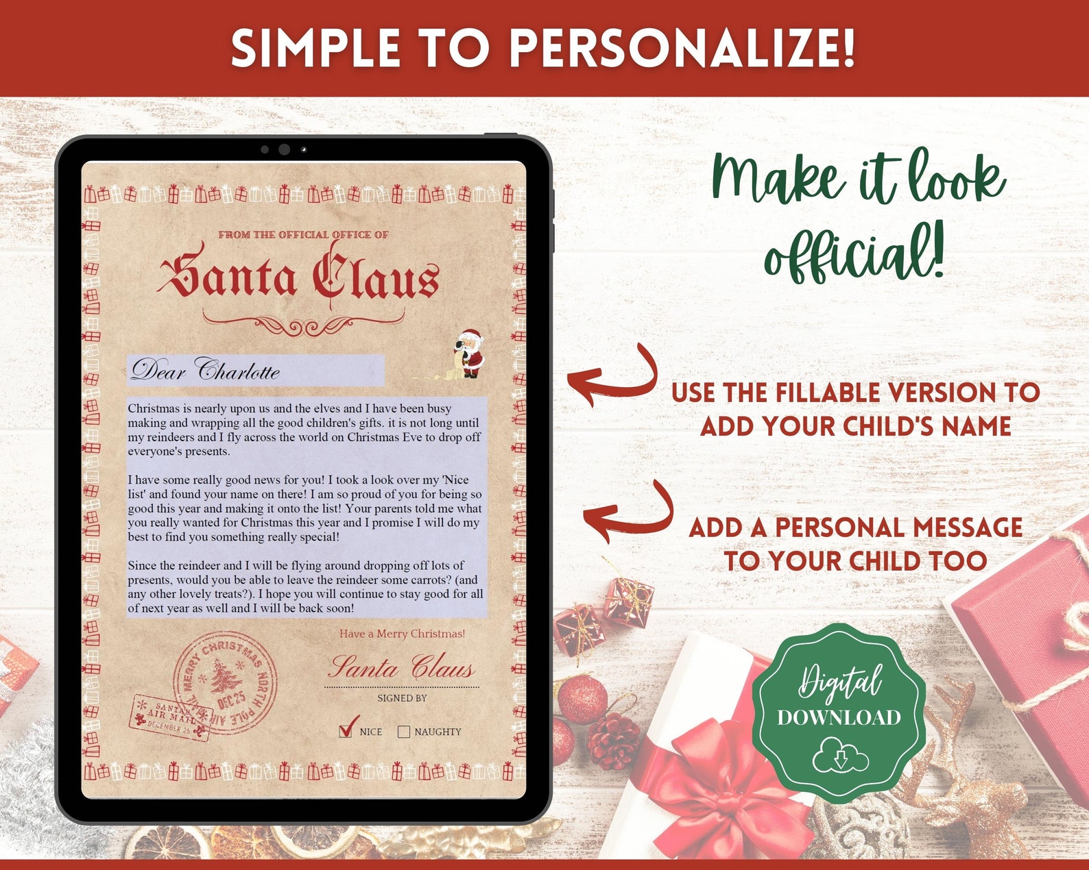 Santa Letter BUNDLE! Letter From Santa, Nice List Certificate, Letter ...