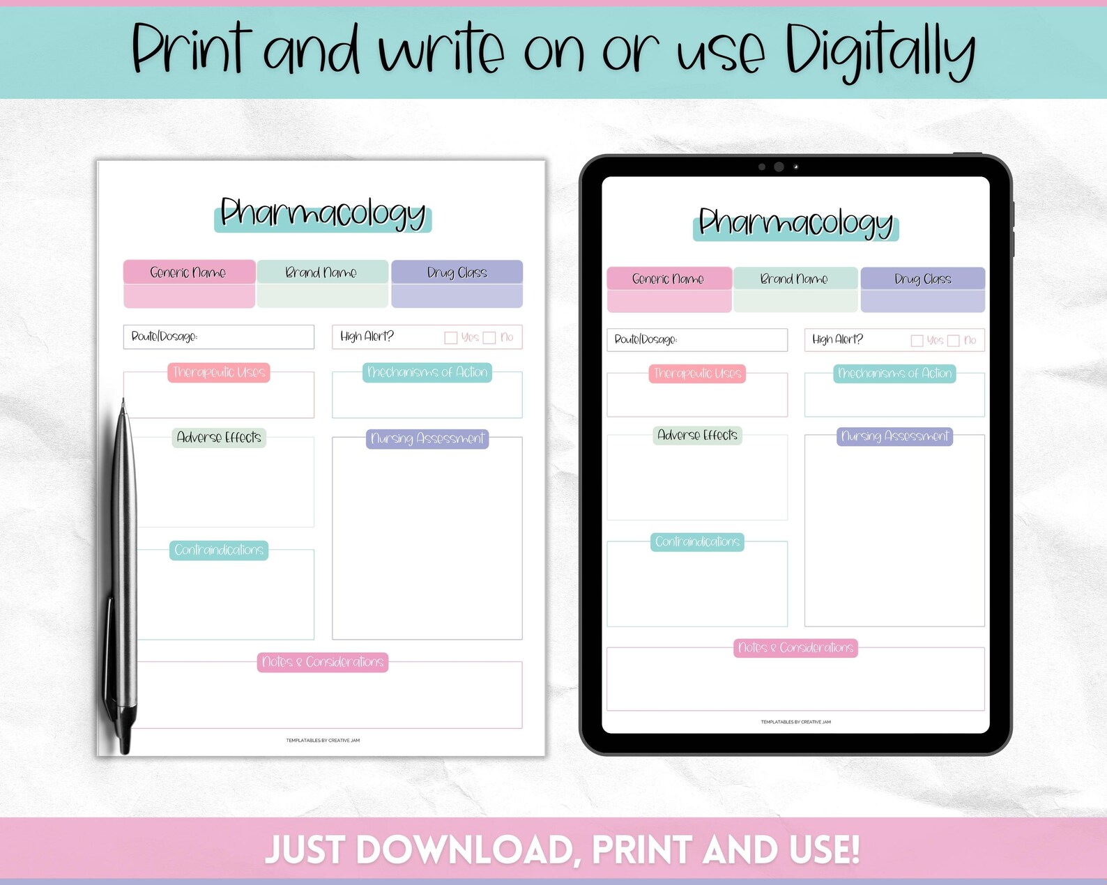 Nurse Student Study Guide Printable Nursing Notes BUNDLE - Etsy