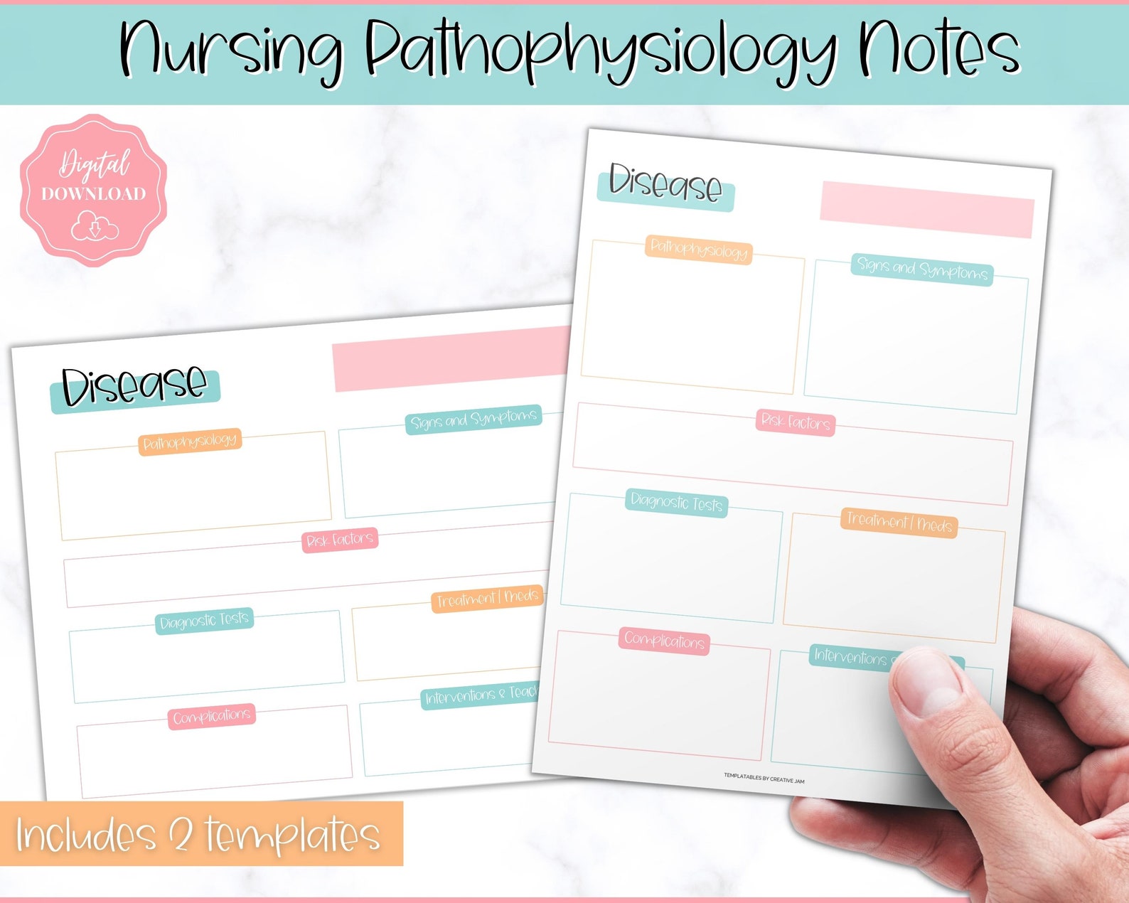 Disease Template Nursing Patho Pathophysiology Nurse Study - Etsy