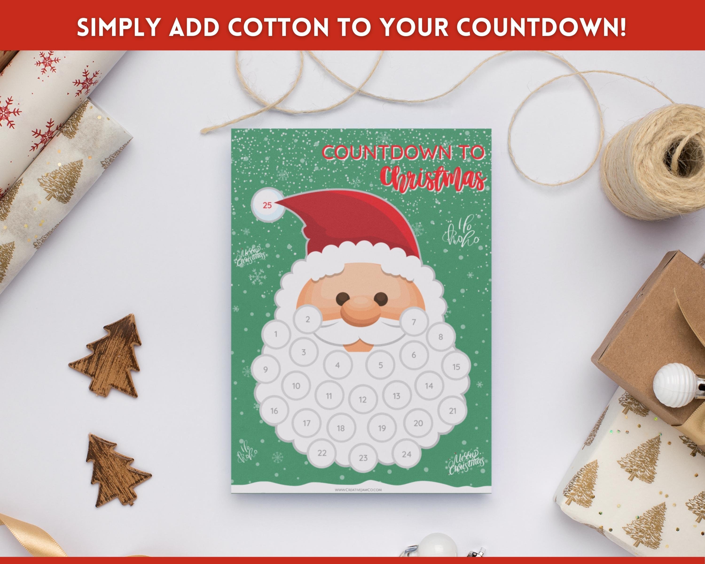 Santa Christmas Countdown Countdown to Christmas Printable - Etsy