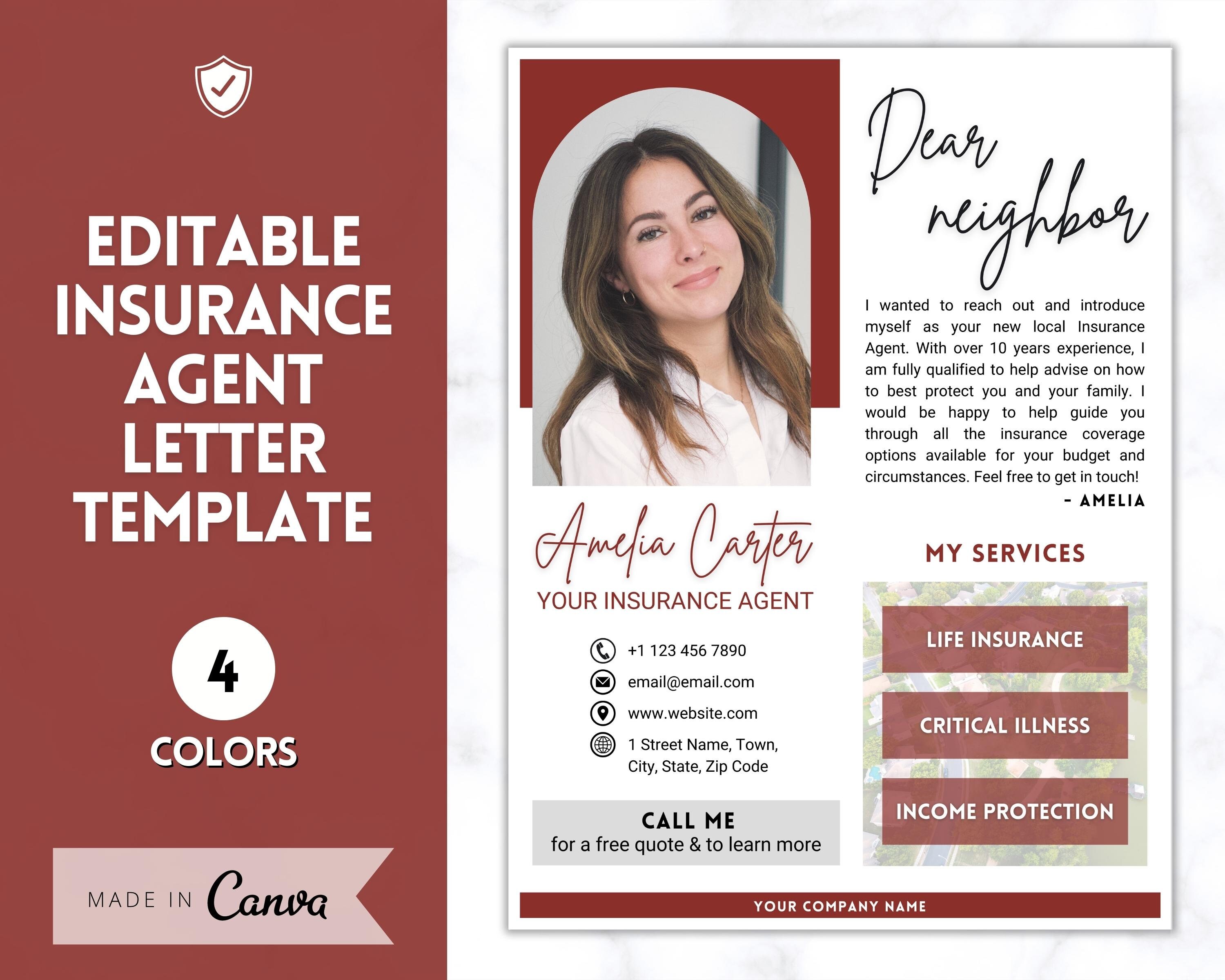 Insurance Broker Introduction Flyer Template Life Insurance - Etsy
