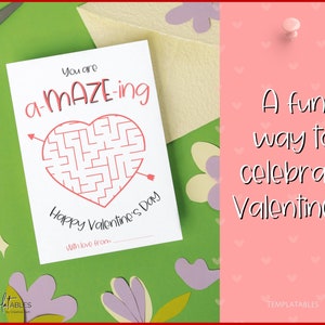 You're Amazing Valentine Card! Printable Valentines Day Gift, Maze ...