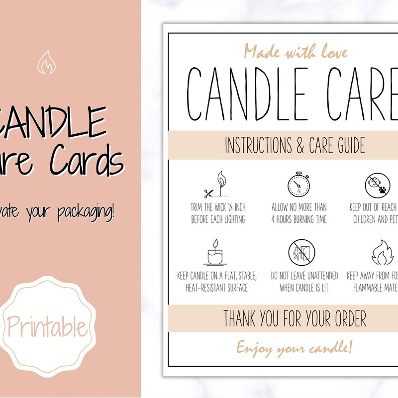 Candle Care Instructions - Etsy