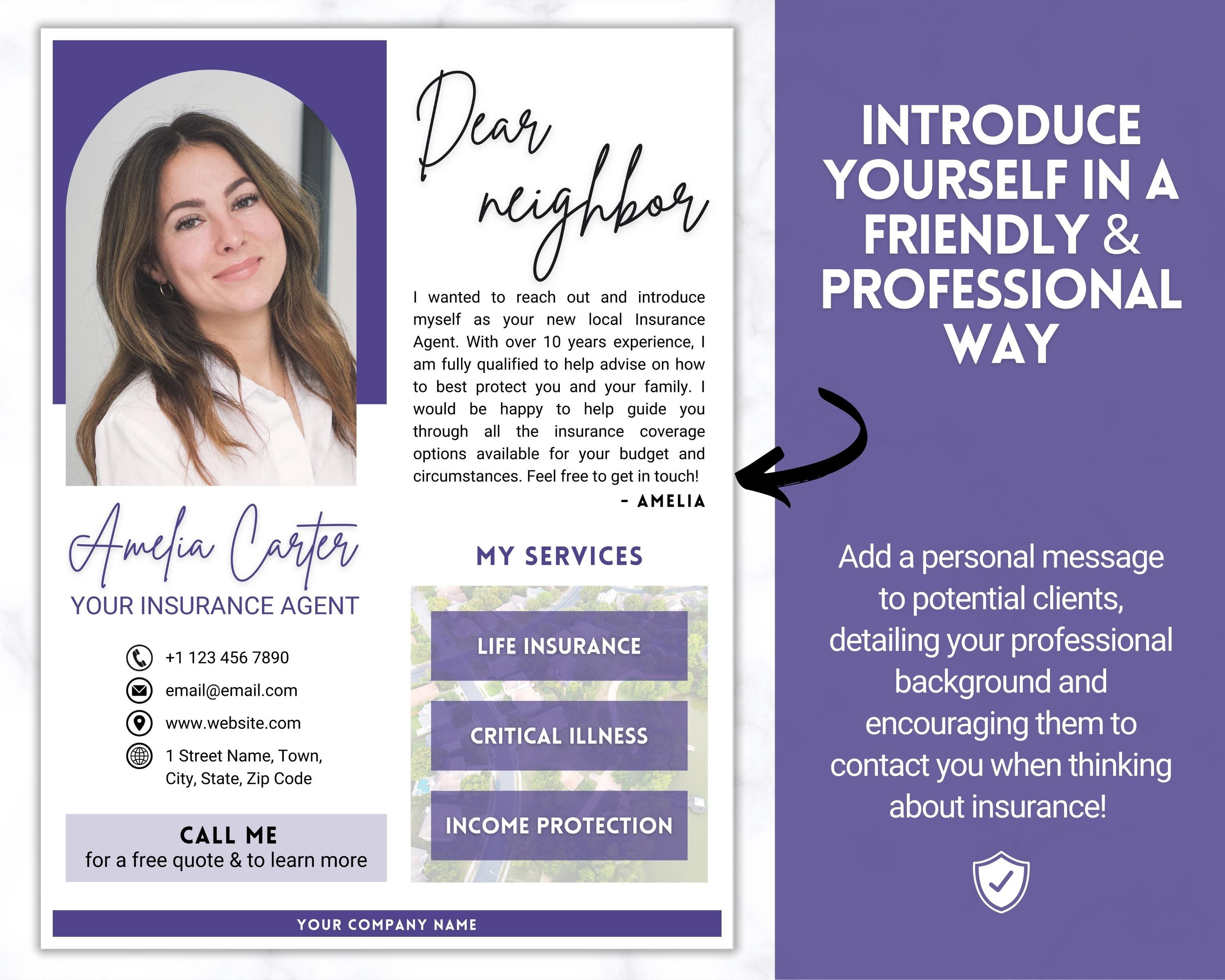 Insurance Agent Introduction Flyer Template Life Insurance - Etsy