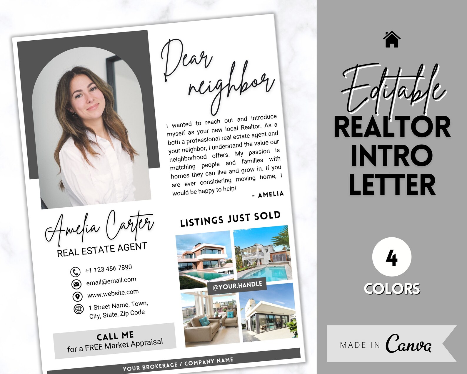 Real Estate Agent Letter Realtor Introduction Template New - Etsy UK