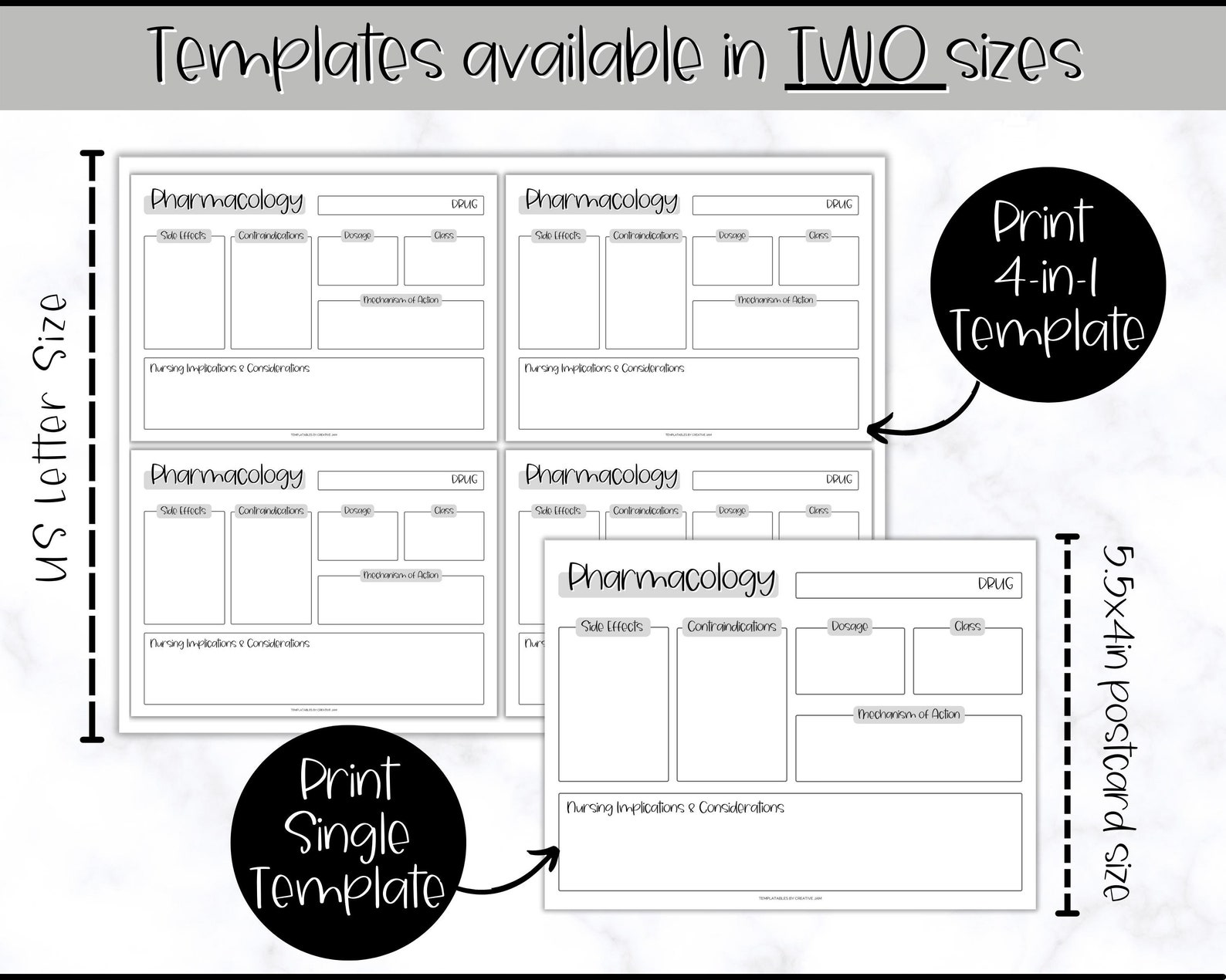 Drug Card Template, Nursing Pharmacology Printable, Nursing Notes ...