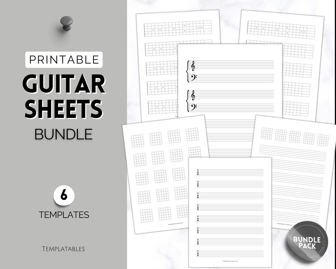 Guitar Practice Sheet BUNDLE Printable Guitar Chord Sheets - Etsy