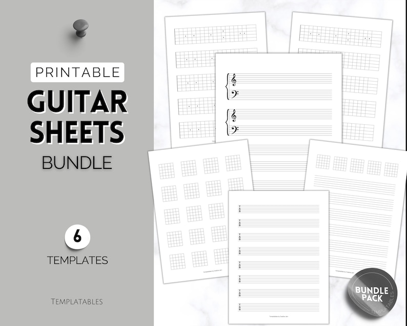 Printable Guitar Practice Sheet BUNDLE Guitar Chord Sheets - Etsy