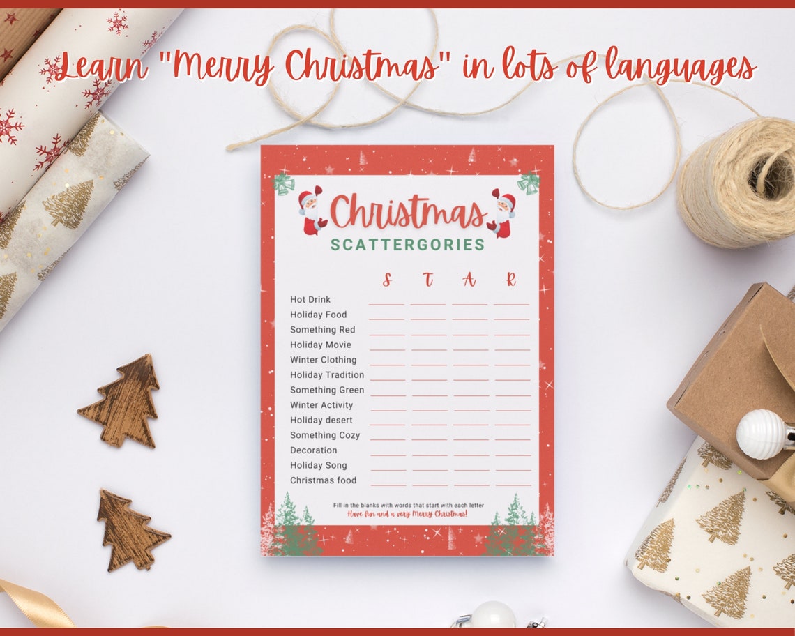 Christmas Scattergories Game Holiday Game Printables Xmas | Etsy