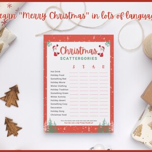 Christmas Scattergories Game Holiday Game Printables, Xmas Party Game ...