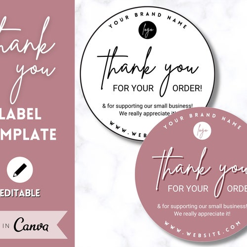 Small Business Thank You Sticker Template Business Packaging - Etsy