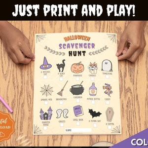 Kids Halloween Scavenger Hunt, Printable Party Game, Halloween ...