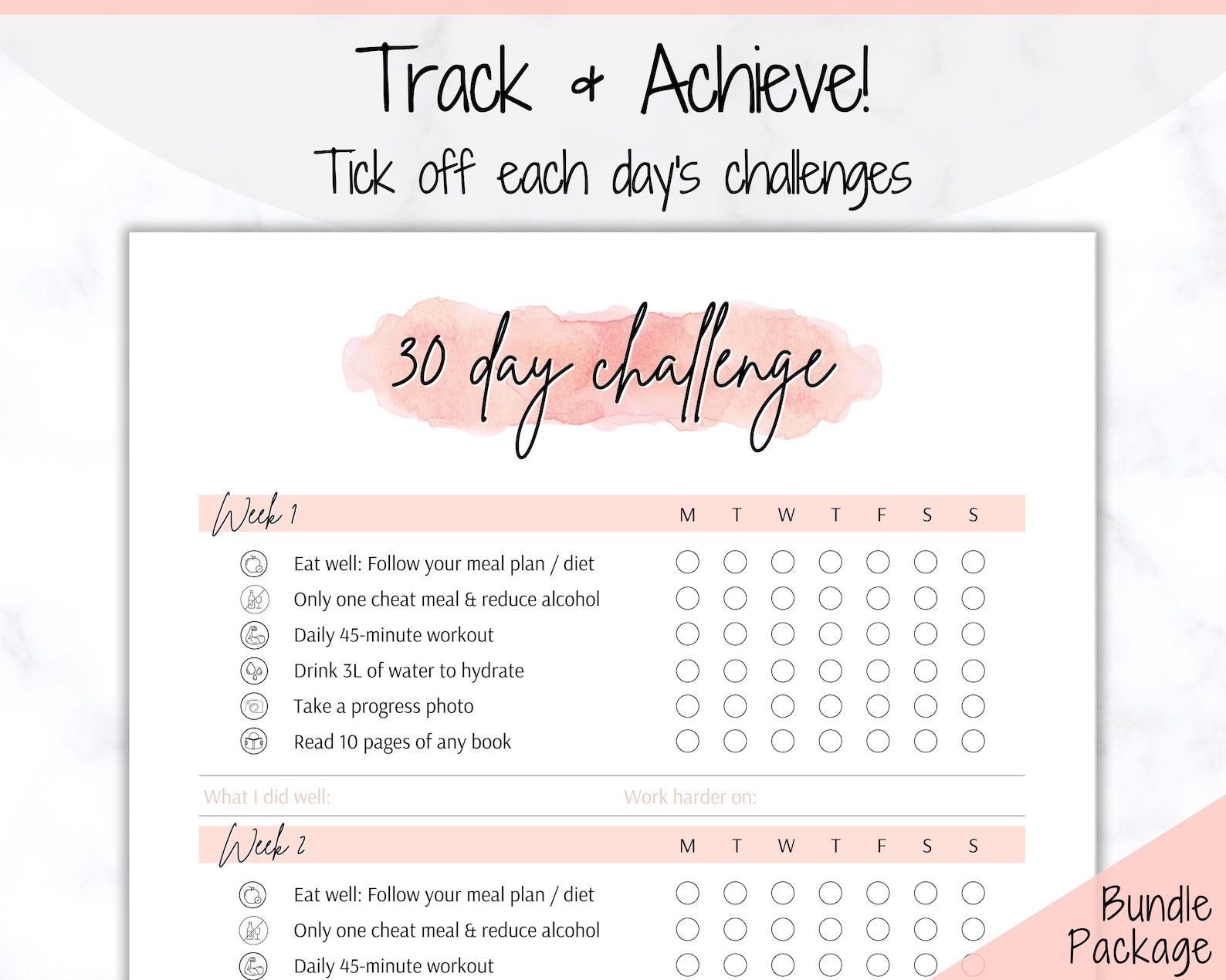 30 Day Habit Tracker Printable EDITABLE 30 Day Challenge - Etsy