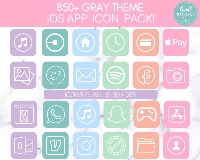Ios 14 App Icon BUNDLE 850 Beach Vibes App Icons 850 - Etsy UK