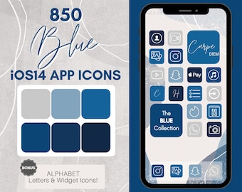 Ios 14 Icons Blue | Etsy