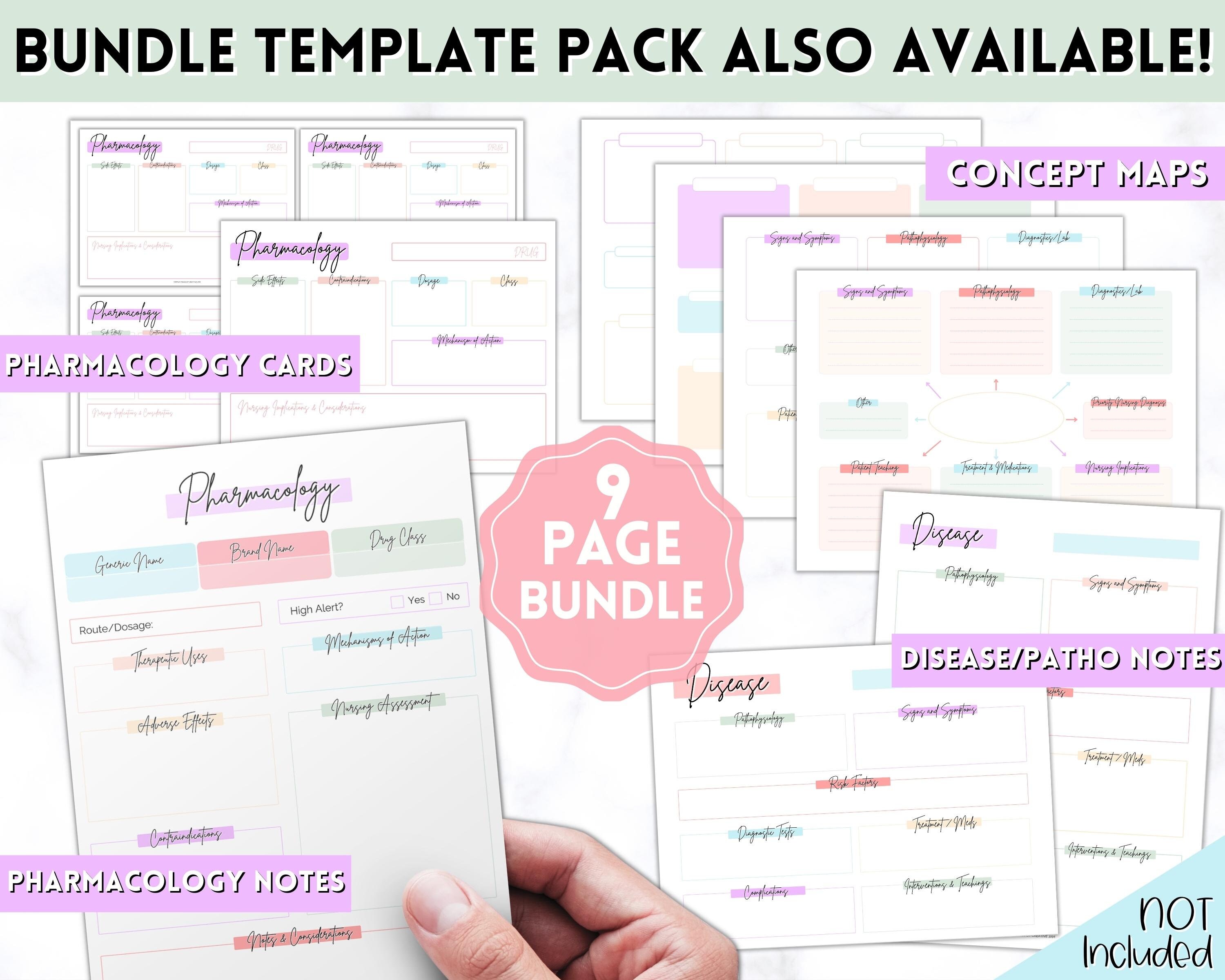Nursing Concept Map Template, Nursing School Notes, Printable Nursing ...
