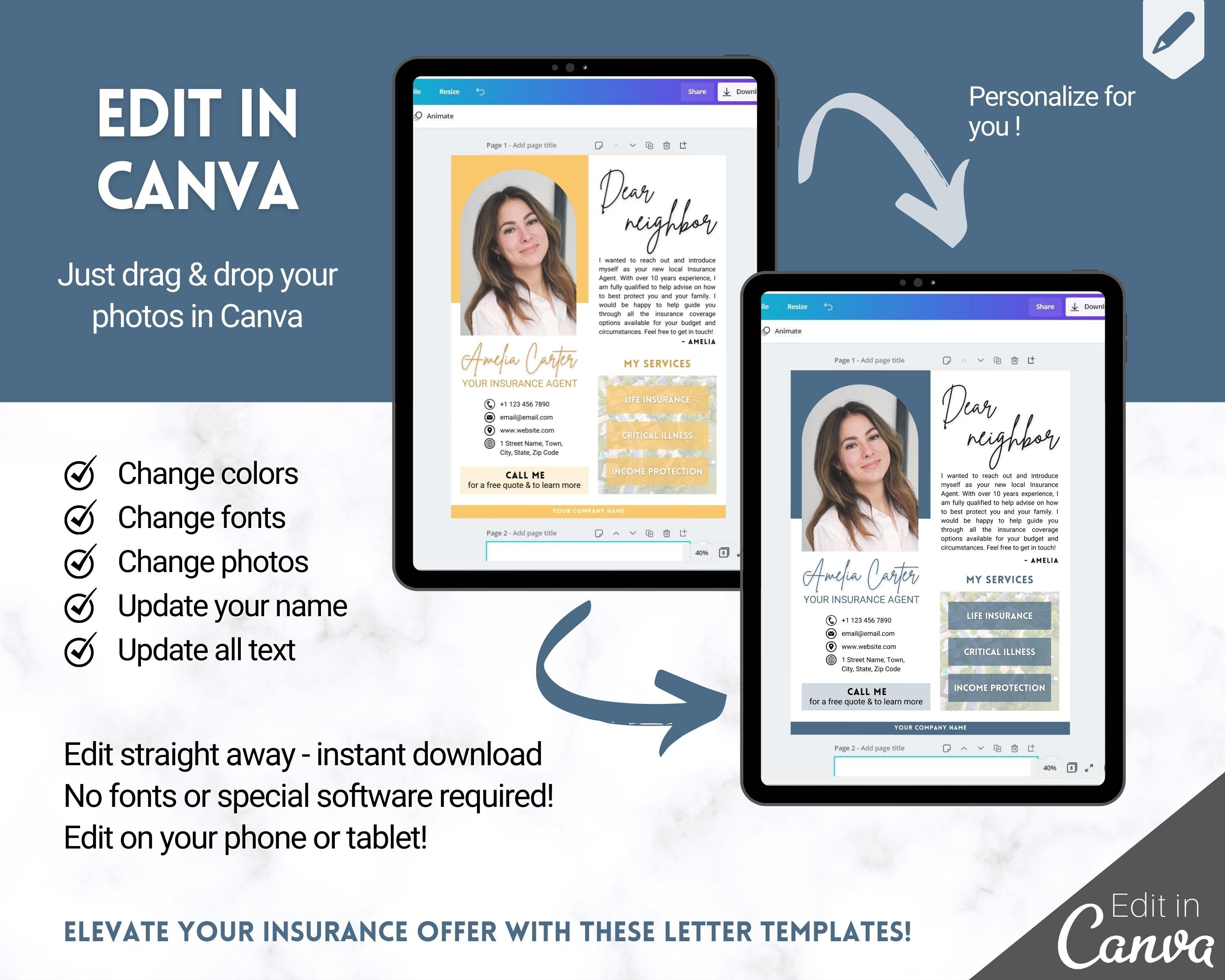 Insurance Agent Introduction Flyer Template, Life Insurance, Mortgage ...