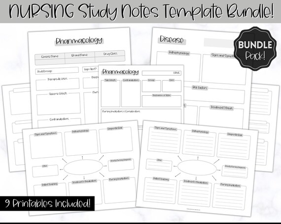 Nursing Notes BUNDLE Printable Nurse Student Study Guide - Etsy