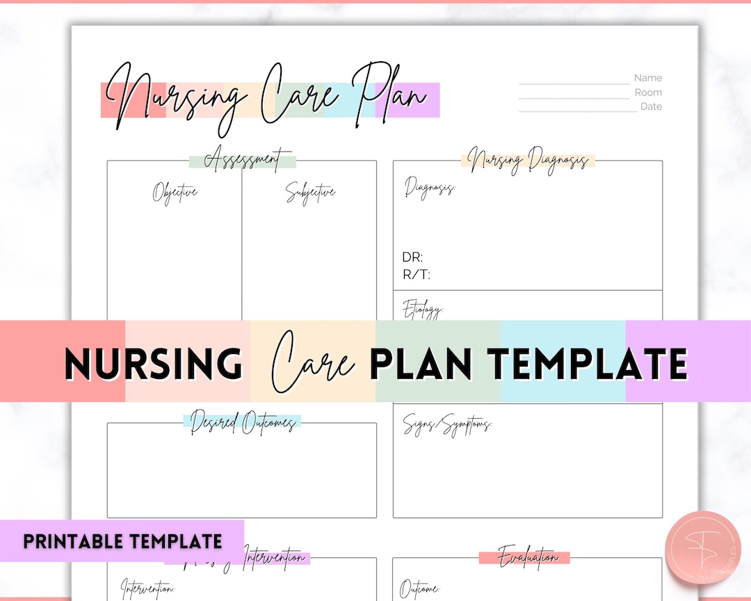 Nursing Care Plan Template, Printable Nursing Notes Assessment, Nursing ...
