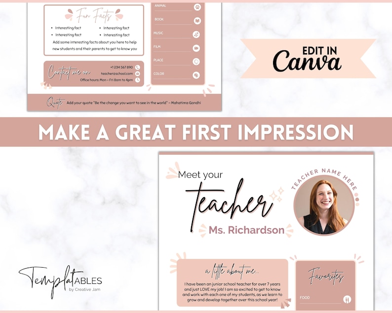 EDITABLE Meet the Teacher Template, Meet Your Teacher Introduction Letter, First Day, Back to ...