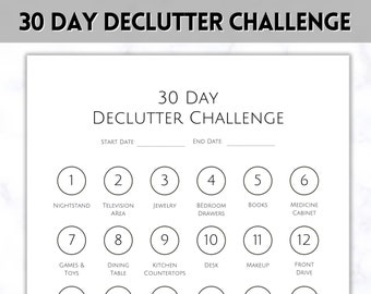 Day 30 Declutter Challenge Printable, Cleaning Planner Schedule ...