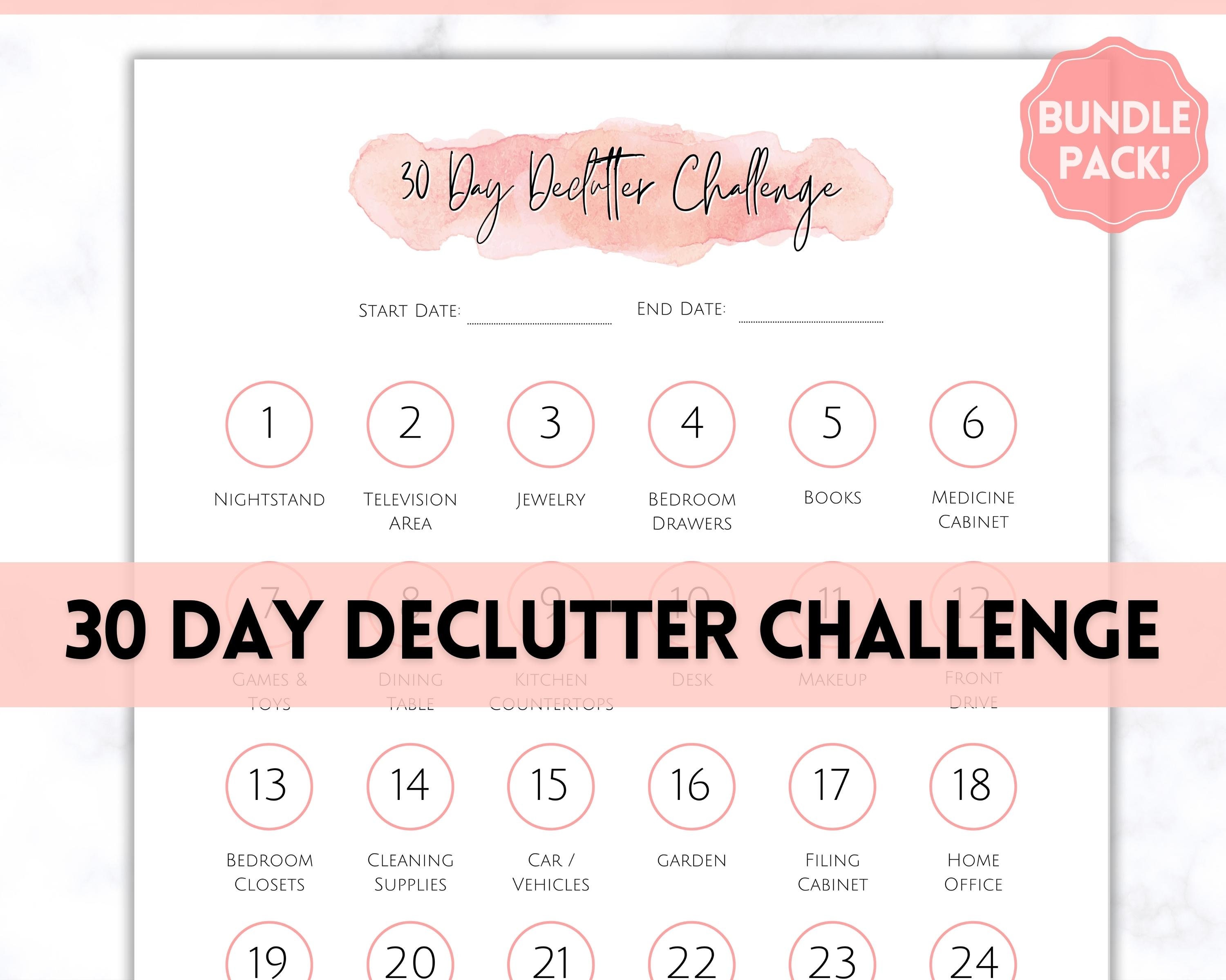 Declutter Checklist 30 Day Challenge Printable Cleaning - Etsy