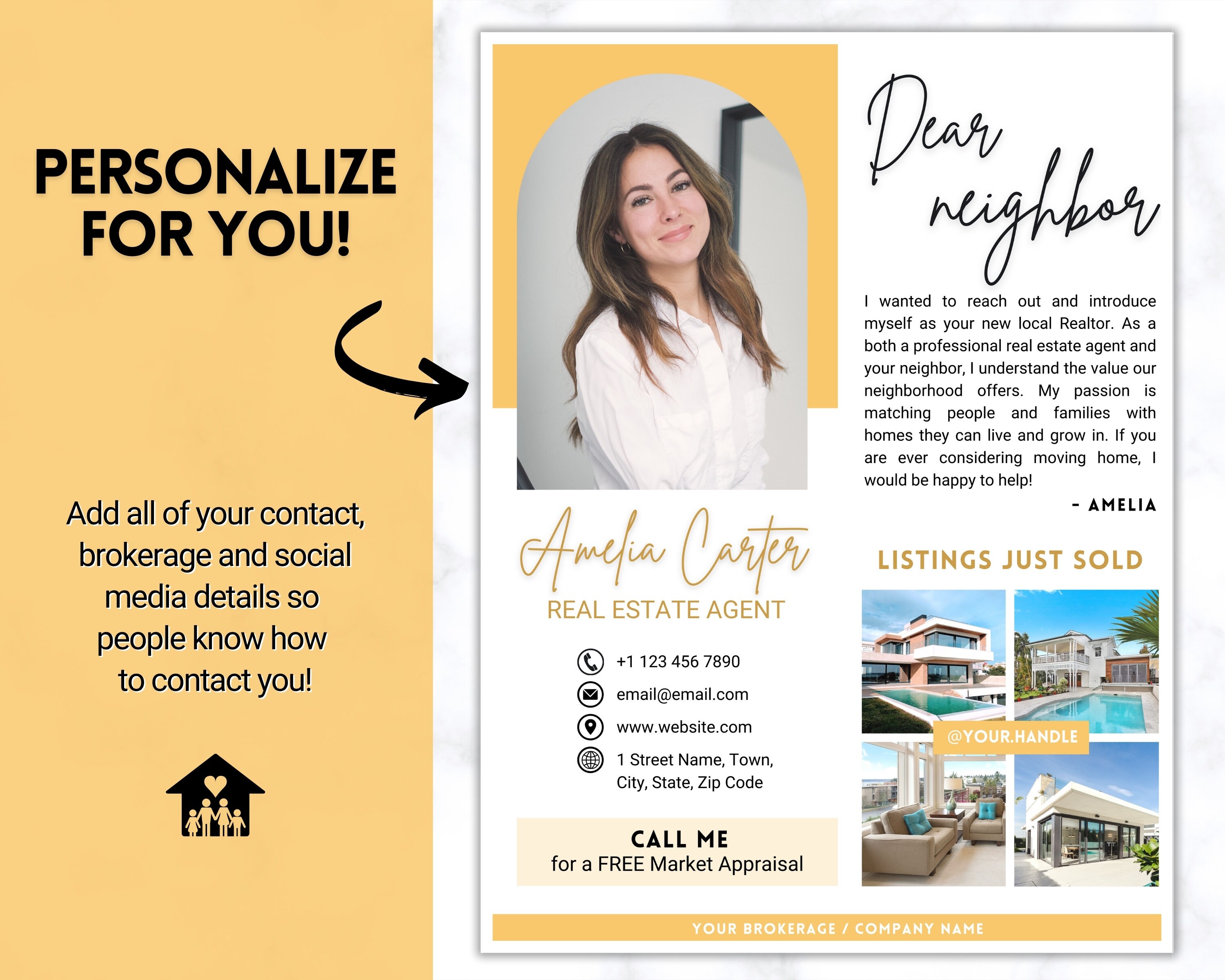 Realtor Introduction Letter Real Estate Agent Template New - Etsy