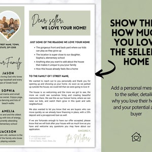 Home Offer Letter Template! EDITABLE Letter to Seller, Buyer Offer ...