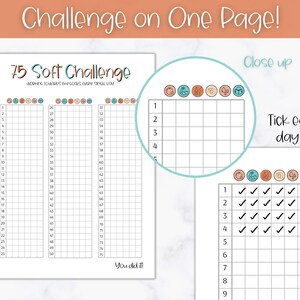 EDITABLE 75 SOFT Challenge Tracker, 75soft Printable, 75soft, Easier 75 ...