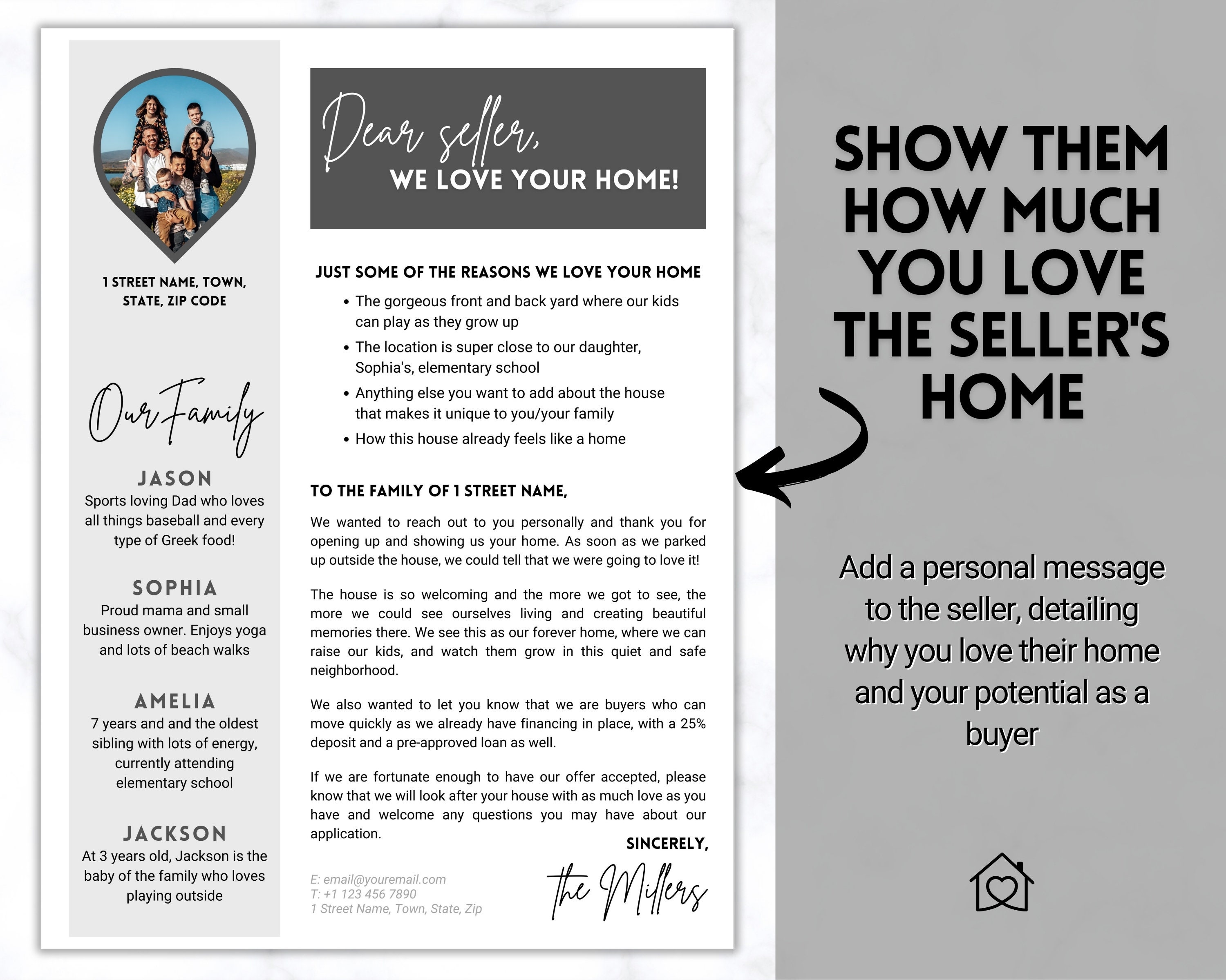 Home Offer Letter Template! EDITABLE Letter to Seller, Buyer Offer ...