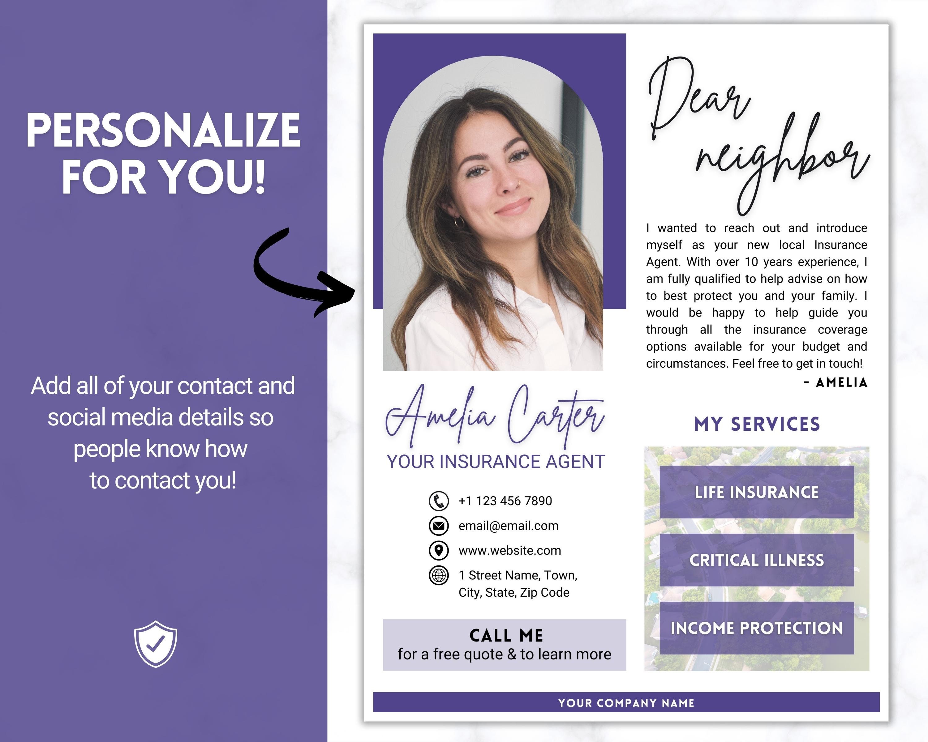 Insurance Agent Introduction Flyer Template Life Insurance - Etsy