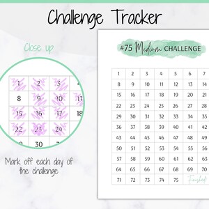 EDITABLE 75 MEDIUM Challenge Tracker, 75medium Printable, 75medium ...