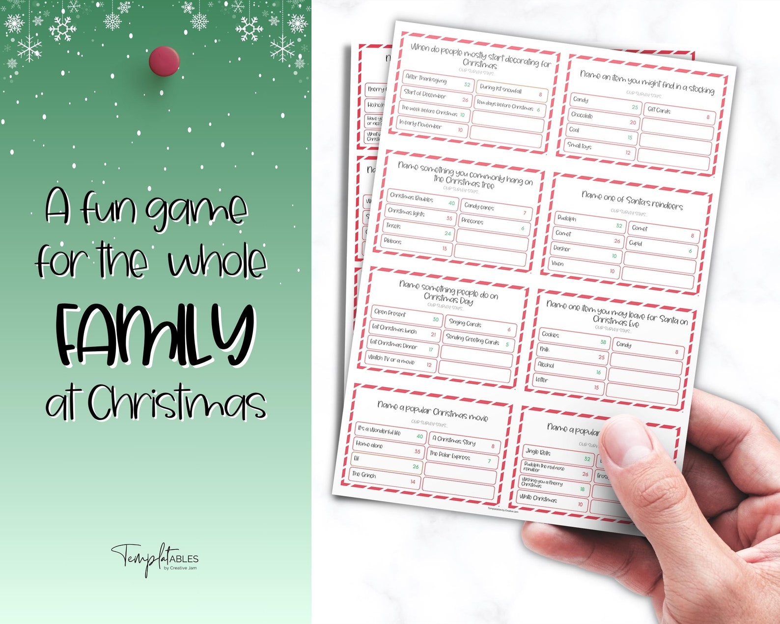 Christmas Family Feud Game! Holiday Family Quiz Game, Printable Xmas ...