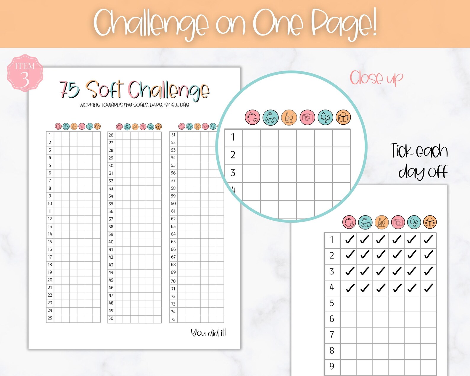 75 SOFT Challenge Tracker 75soft Printable 75soft Easier | Etsy