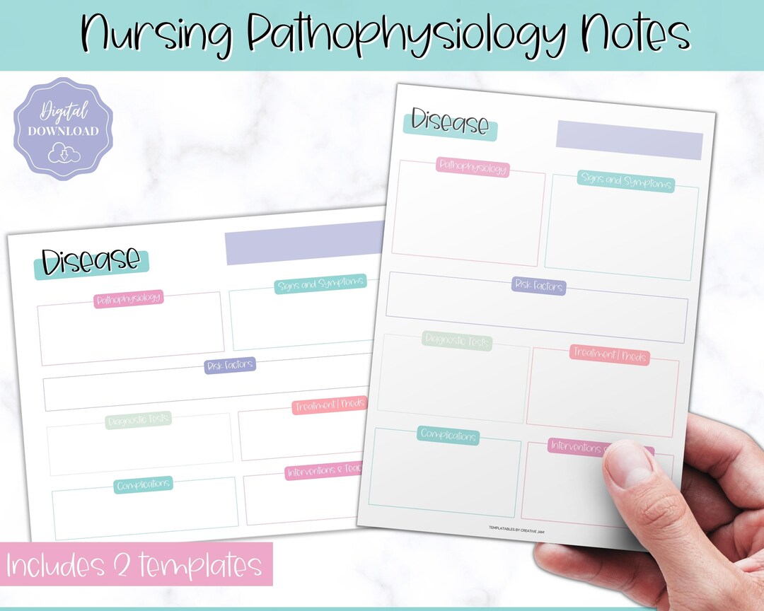 Disease Template, Nursing Patho Pathophysiology, Nurse Study Guide ...