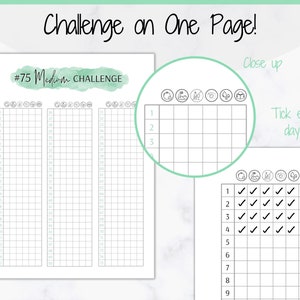 75 MEDIUM Challenge Tracker, 75medium Printable, 75medium, Easier 75 ...