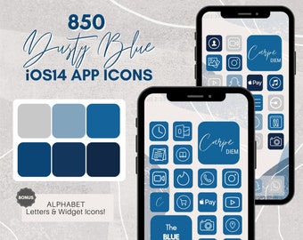 Dark Blue App Icons Aesthetic App Covers Ios 17 Home Screen - Etsy