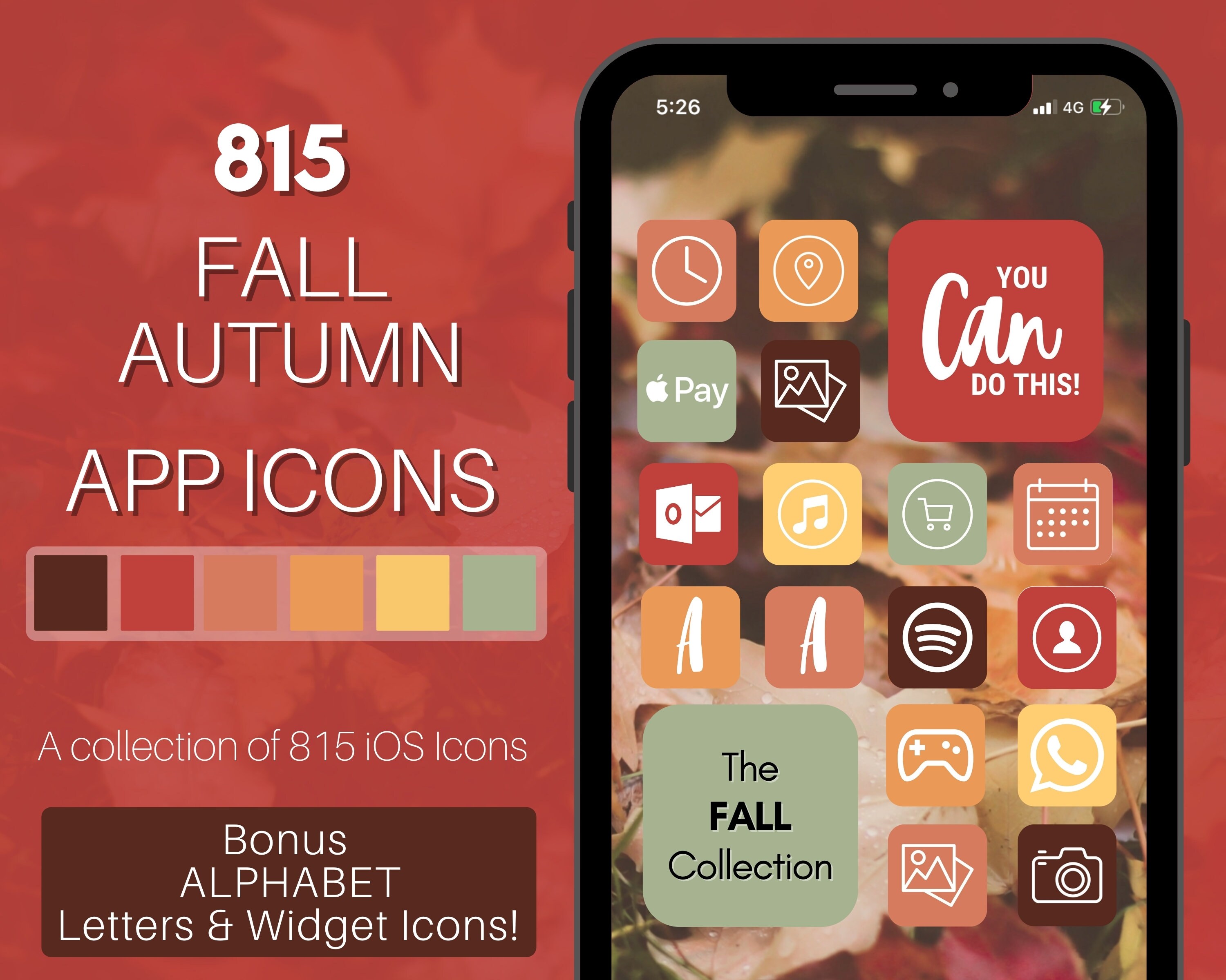 Paper Home Screen Icon & Widget App Icon Covers Fall Aesthetic iOS 14 ...