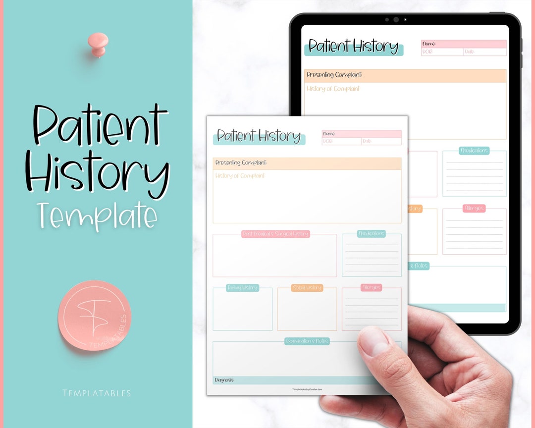 Patient History Sheet, Printable Medical History Patient Report Sheet ...