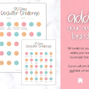 30 Day Declutter Challenge Printable, Cleaning Planner Schedule, De ...