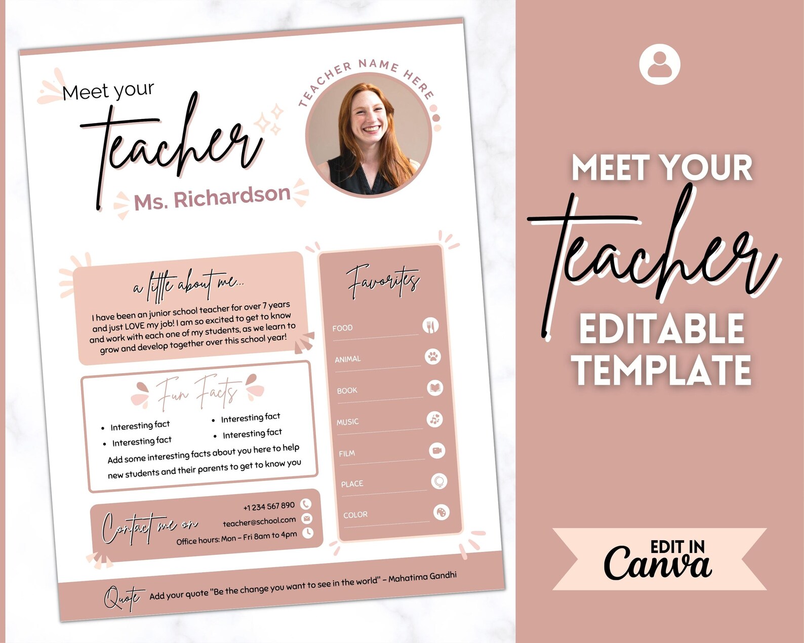 EDITABLE Meet the Teacher Template Meet Your Teacher - Etsy