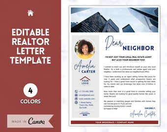 New Agent Introduction Letter Real Estate Agent Template | Etsy