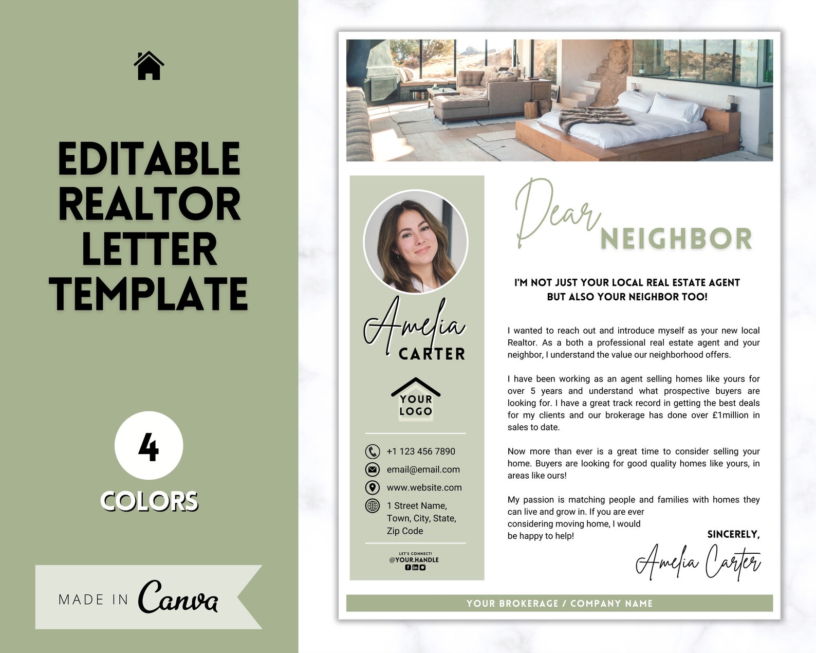 Realtor Introduction Letter Real Estate Agent Template New - Etsy