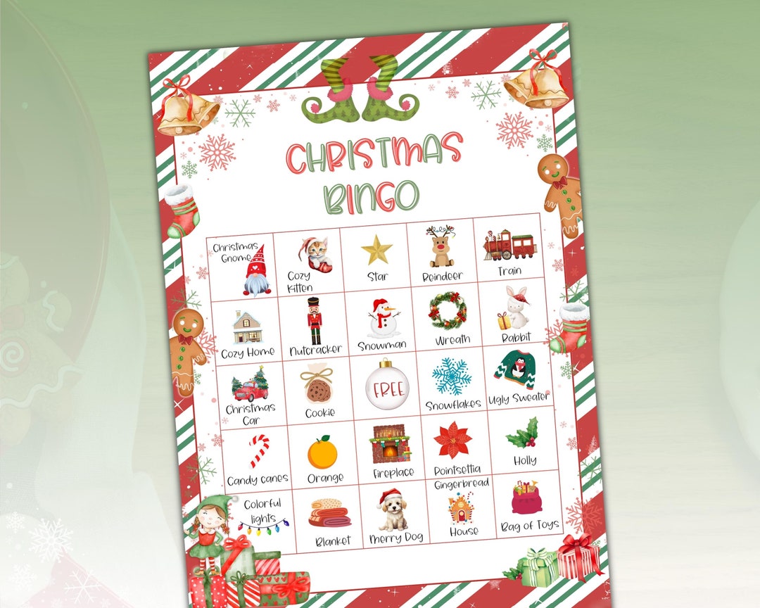 Christmas Bingo Cards, Holiday Bingo Game, 25 Printable Bingo Cards ...