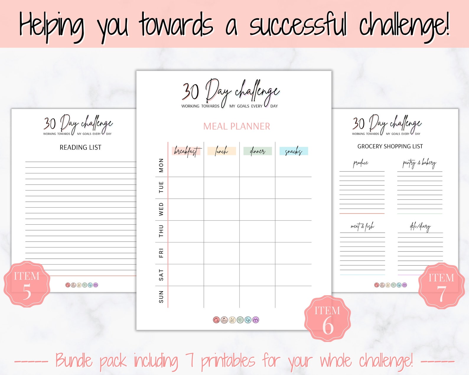 30 Day Habit Tracker Printable EDITABLE 30 Day Challenge | Etsy